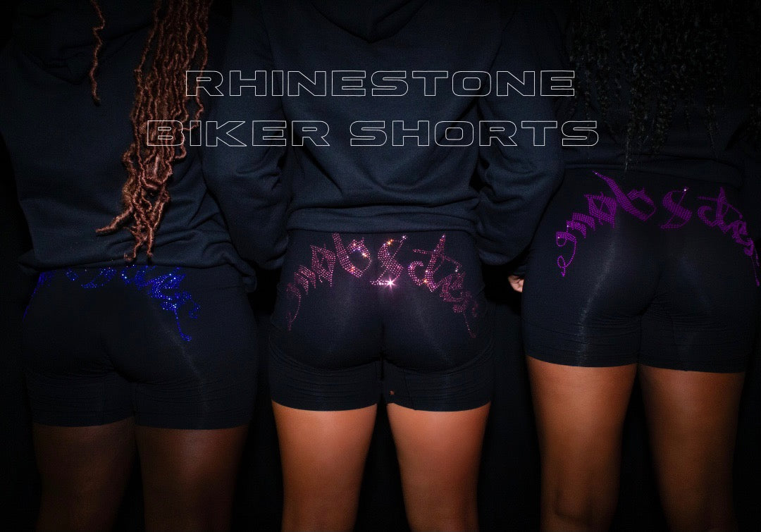 Rhinestone Biker Shorts – Mobster Merch